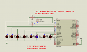 LED Chaser using microcontroller AVR ATmega 16 - Electroinvention