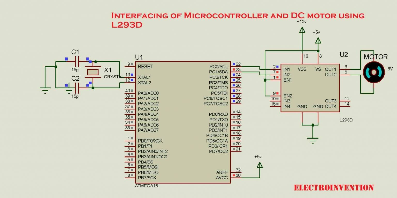 L293D Motor Driver IC and interfacing with microcontroller-Electroinvention