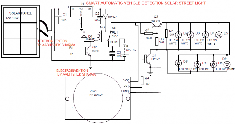 Solar Automatic street light with vehicle detection system